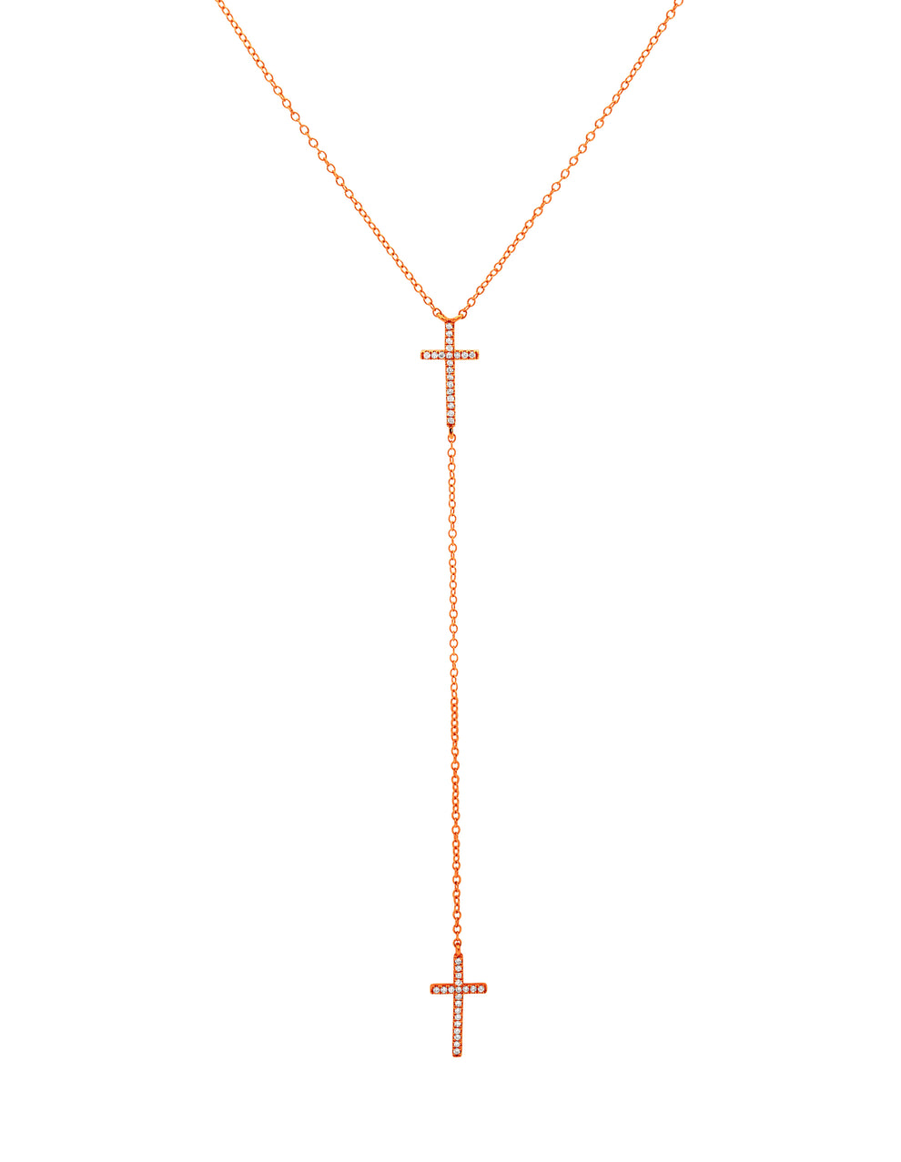 Diamond Drop Cross Necklace | 18k Gold | House of K'dor